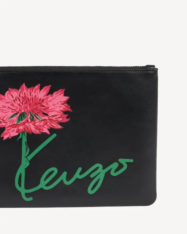 Kenzo Tulip' Pouch In Leather
