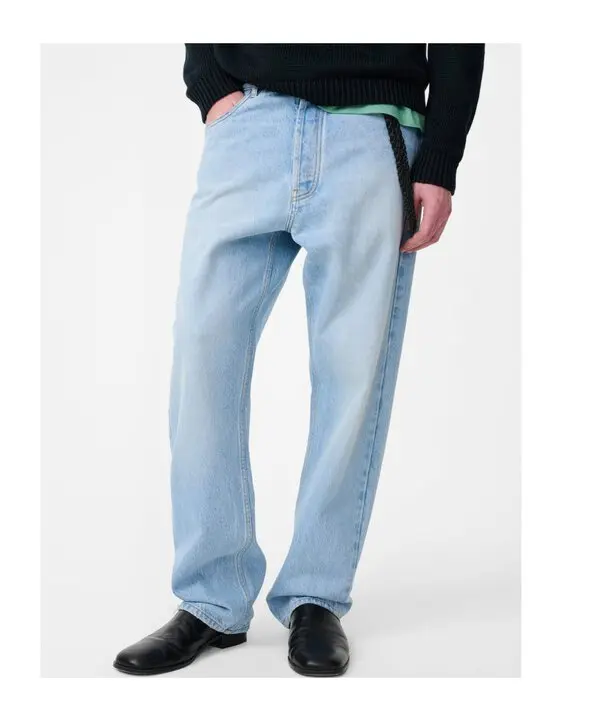 Studio Nicholson Riso Logo Patch Straight Leg Jeans - Blue