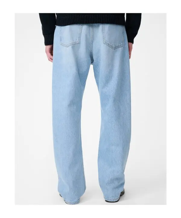 Studio Nicholson Riso Logo Patch Straight Leg Jeans - Blue