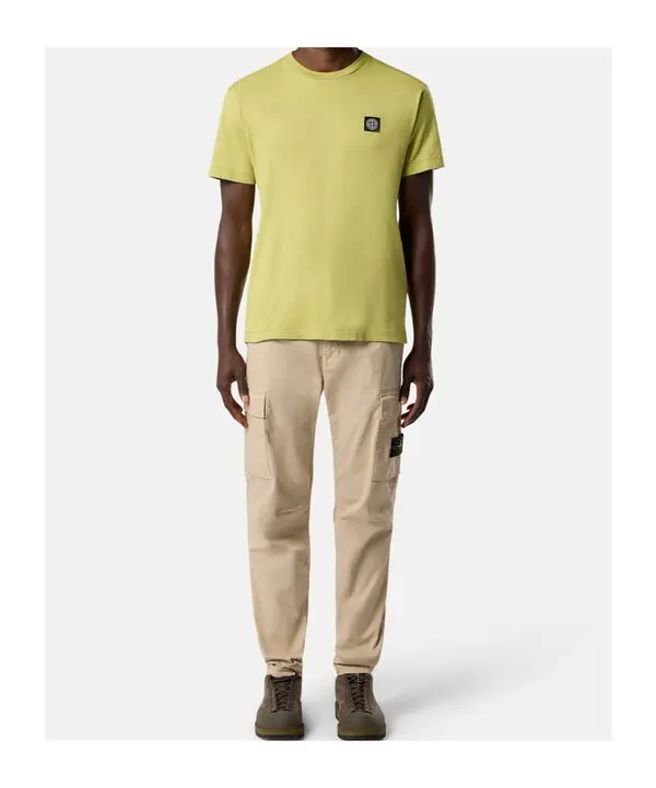 Stone Island Short Sleeve T-shirt In Cotton Jersey - Fern