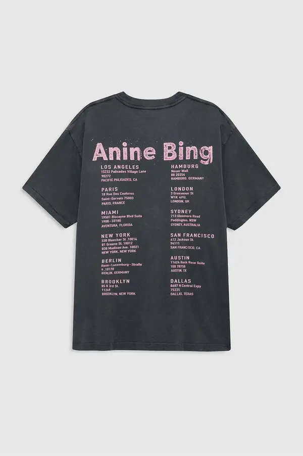 ANINE BING Smiley Print Cotton Blend T-shirt - Washed Ash