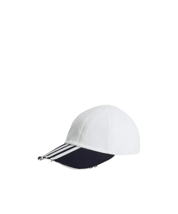 Y3 Striped Frayed-trim Baseball Cap - White
