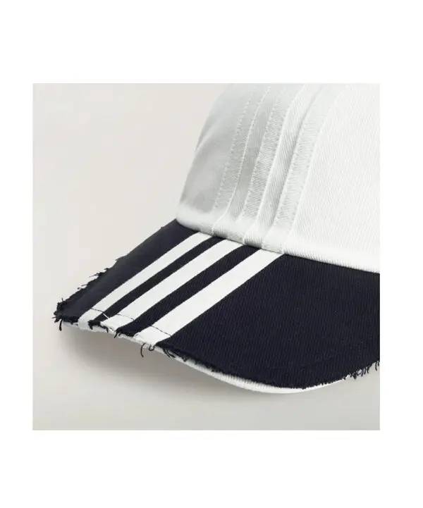 Y3 Striped Frayed-trim Baseball Cap