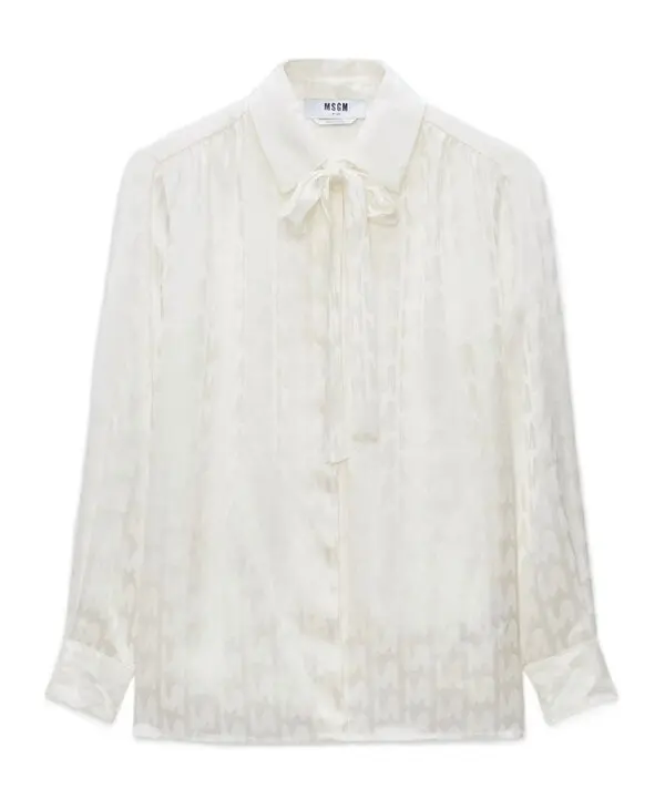 MSGM Devoré-effect Long-sleeve Shirt
