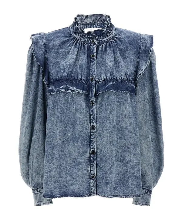 Isabel Marant Étoile Idety Ruffled Denim Shirt