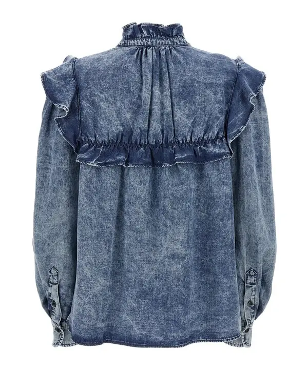 Isabel Marant Étoile Idety Ruffled Denim Shirt