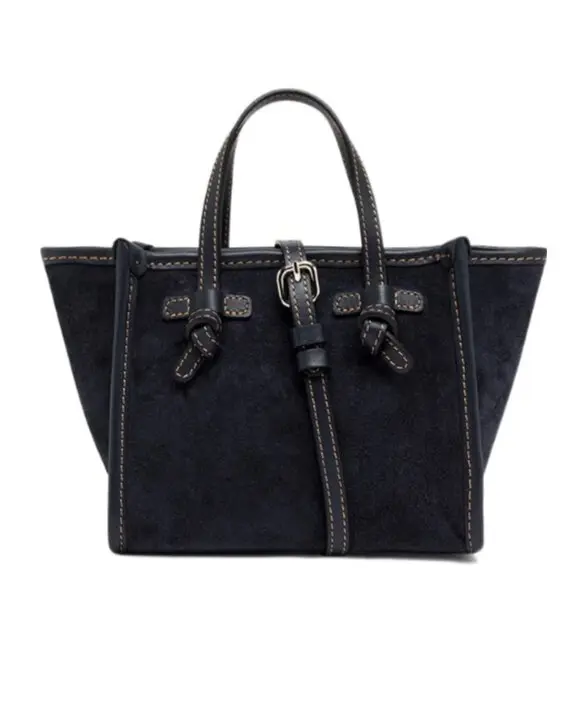 GIANNI CHIARINI Firenze Miss Marcella Suede Leather Handheld Crossbody Bag - Blue