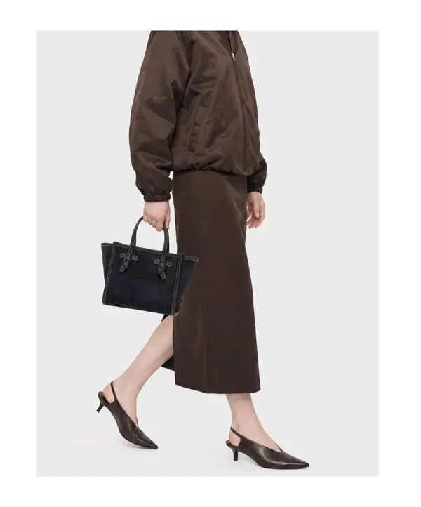 GIANNI CHIARINI Firenze Miss Marcella Suede Leather Handheld Crossbody Bag