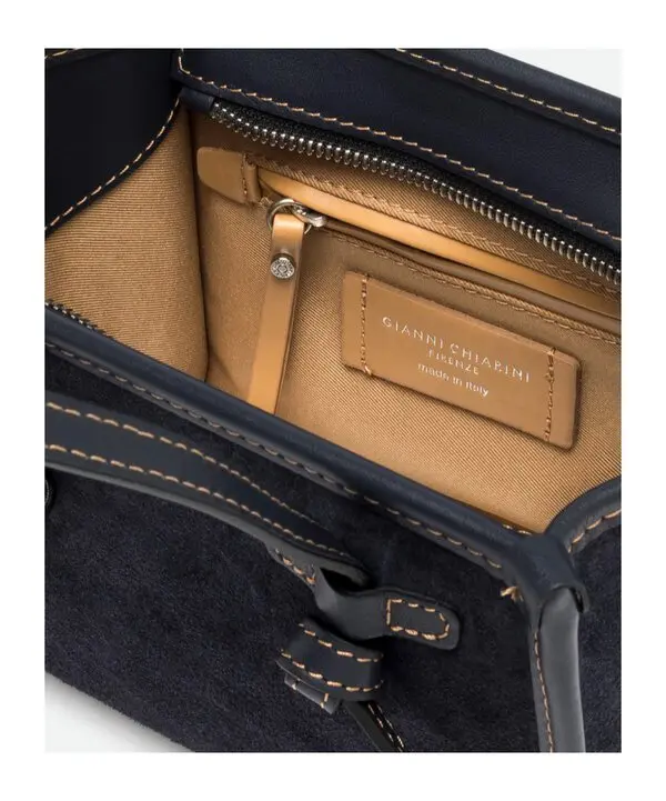 GIANNI CHIARINI Firenze Miss Marcella Suede Leather Handheld Crossbody Bag