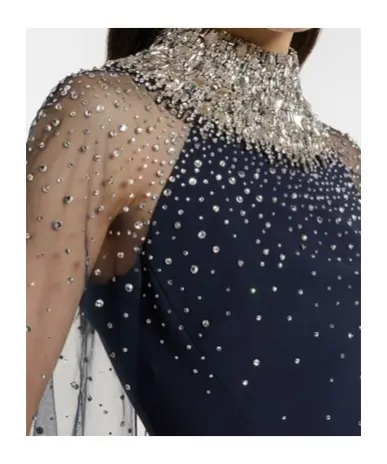 Jenny Packham Zadie Embellished Tulle Cape Gown - Black