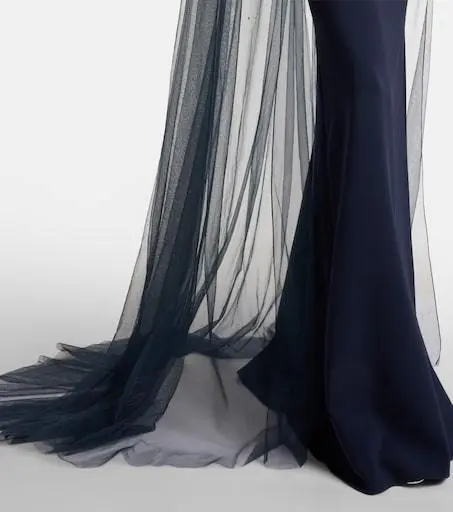 Jenny Packham Zadie Embellished Tulle Cape Gown - Black