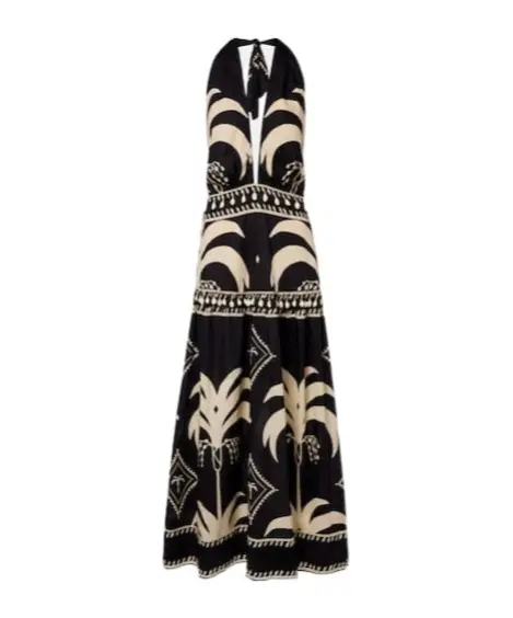 Johanna Ortiz Printed Halterneck Maxi Dress