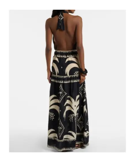 Johanna Ortiz Printed Halterneck Maxi Dress