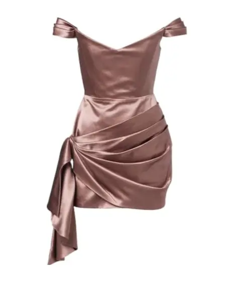 Alex Perry Off-shoulder Draped Satin Mini Dress - Red