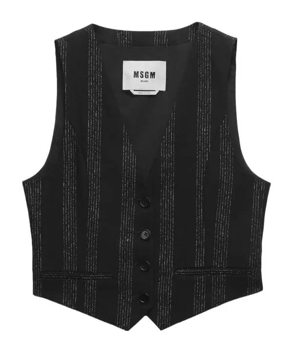 MSGM Single-breasted Striped Gilet