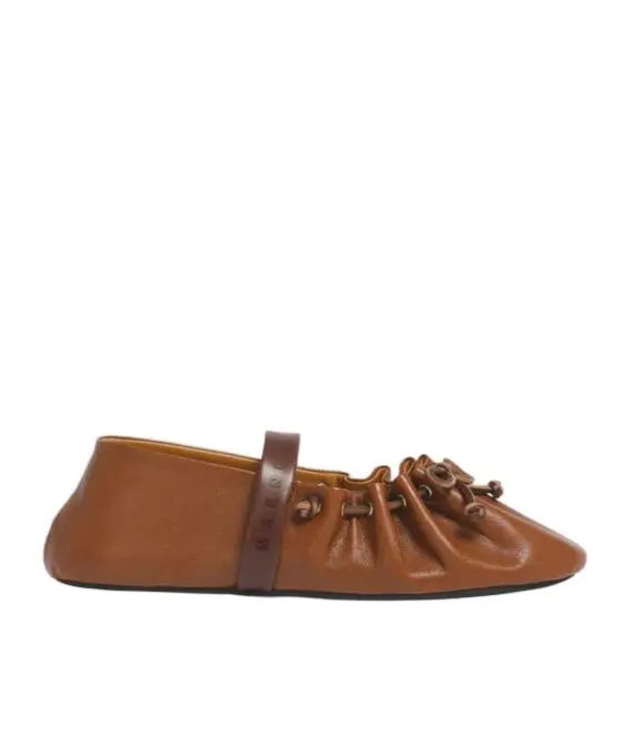Marni Leather Mary Jane Soft Ballerinas