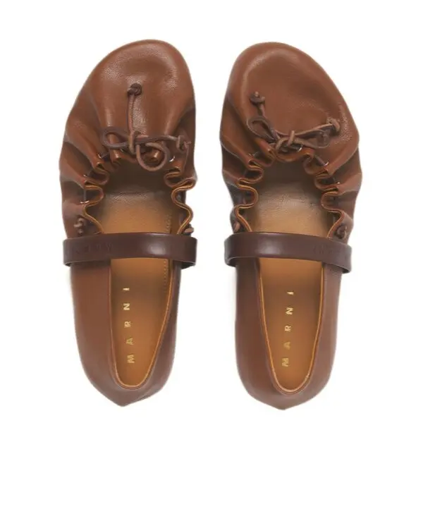 Marni Leather Mary Jane Soft Ballerinas