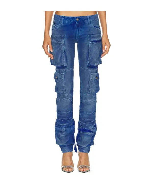 Attico Low-rise Pockets Jeans - Blue