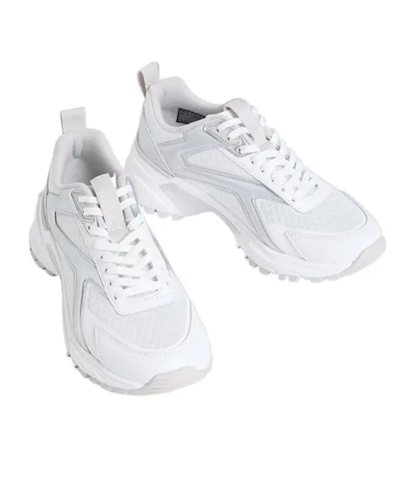 Calvin Klein Panelled Metallic-effect Sneakers