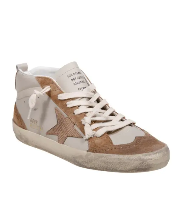 GOLDEN GOOSE Mid Star Lace-up Sneakers - Gray