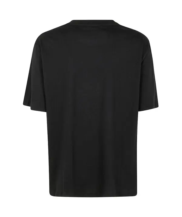 Majestic Filatures Cotton T-shirt With Ribbed Crew Neck And Short Sleeves - Black
