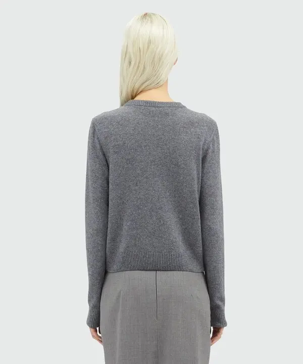 MSGM Rose-appliqué Buttoned Knitted Cardigan