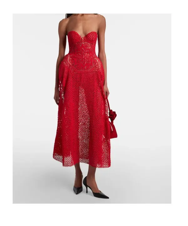 Magda Butrym Crochet Cotton Corset Dress