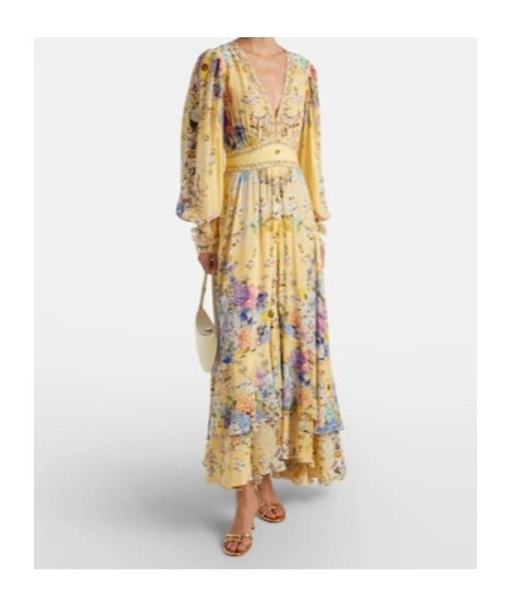 Camilla Floral Embellished Silk Maxi Dress