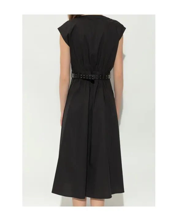 Michael Kors Stretched Poplin Belted Midi Dress