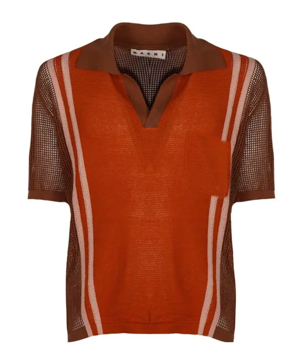 Marni Short Sleeve Polo Shirt - Red