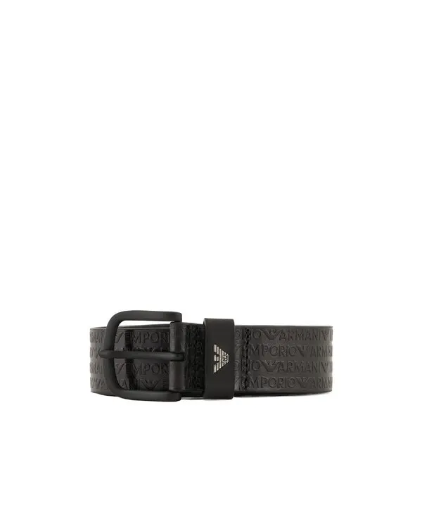 Emporio Armani Logo Jacquard Belt - Black