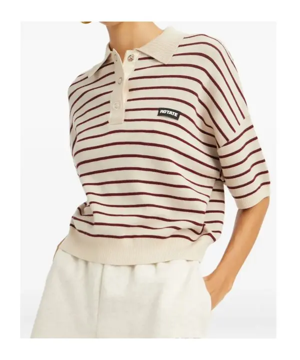 ROTATE BY BIRGER CHRISTENSEN Striped Polo Shirt