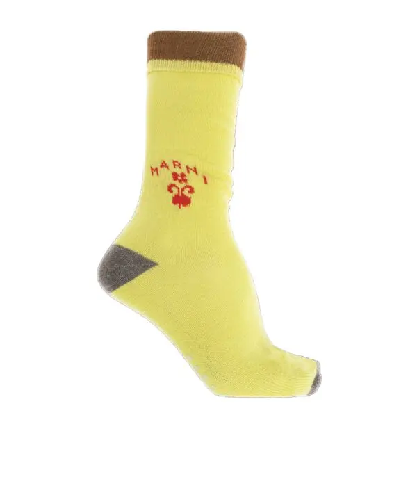 Marni Wool Flower Logo Mid-calf Socks