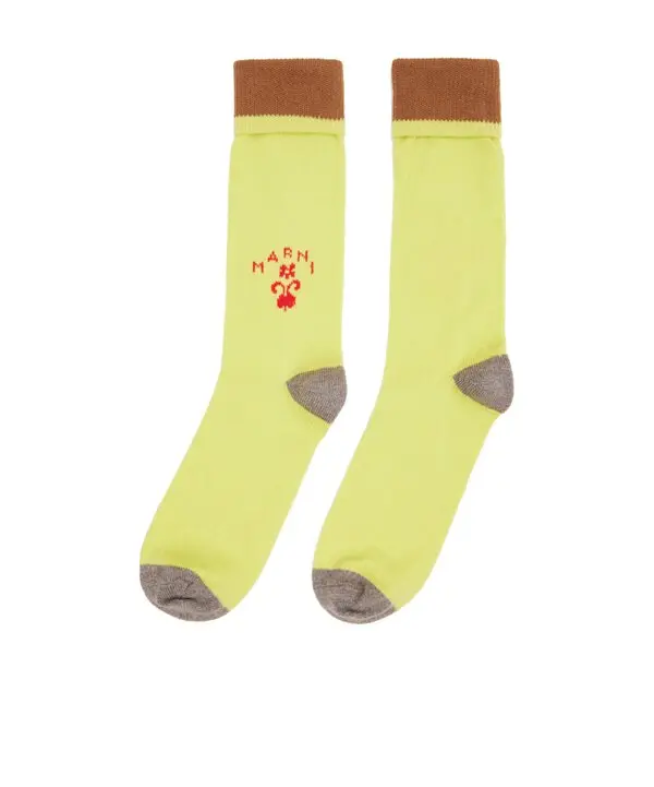 Marni Wool Flower Logo Mid-calf Socks