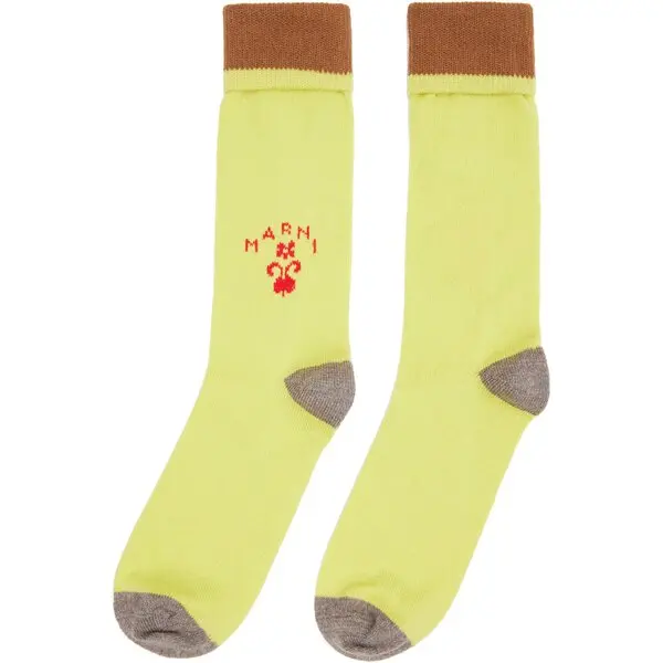 Marni Wool Flower Logo Mid-calf Socks