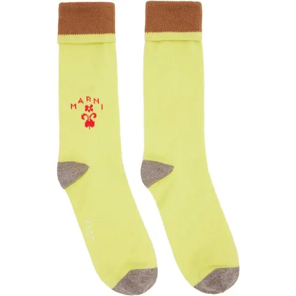 Marni Wool Flower Logo Mid-calf Socks