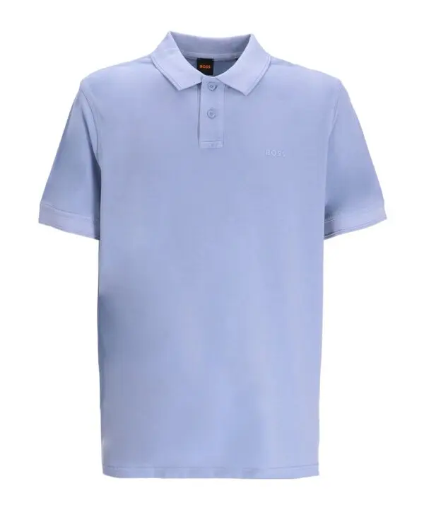 Hugo Boss Logo-print Cotton Polo Shirt - Blue