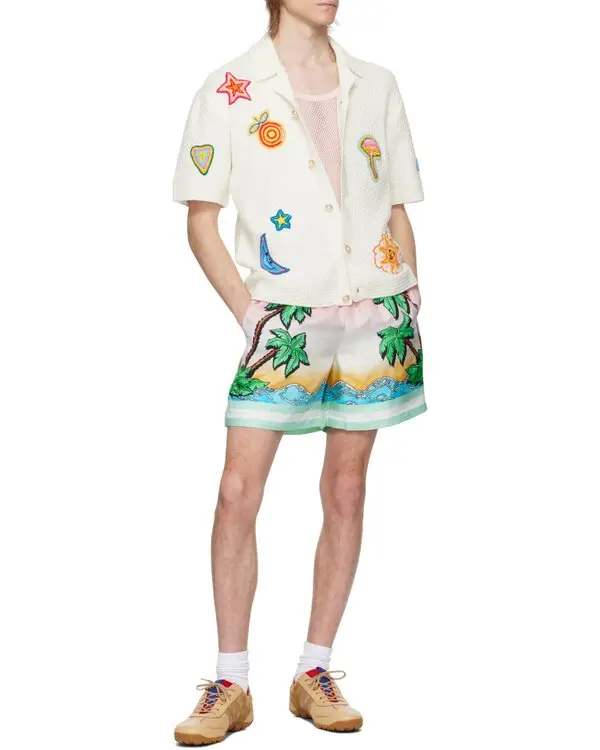 Casablanca Graphic Print Tennis Shorts