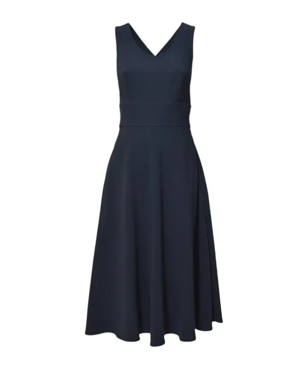 Aspesi Long Crepe Cady Dress - Black