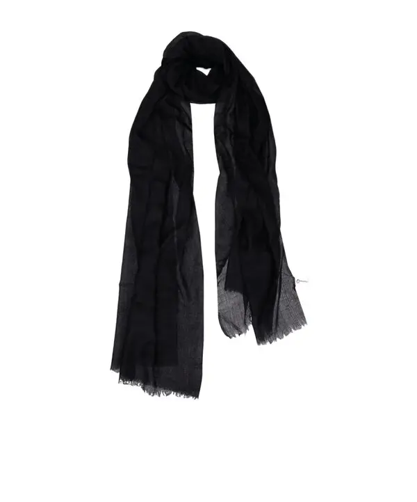 Lela Rose Sheer Frayed Scarf