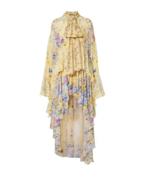 Camilla Embellished Asymmetric Silk Georgette Maxi Dress - Nude