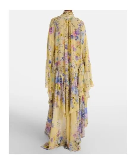 Camilla Embellished Asymmetric Silk Georgette Maxi Dress