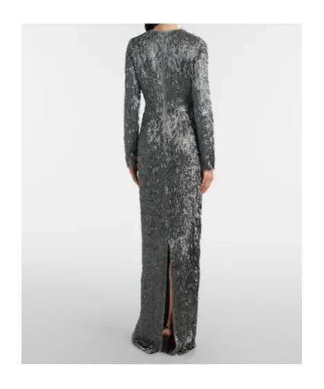 Erdem Sequined Draped Maxi Dress
