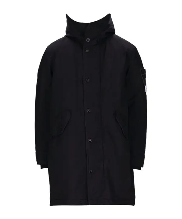 Stone Island Long Down Parka - Black