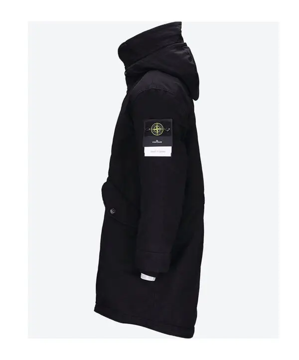 Stone Island Long Down Parka - Black