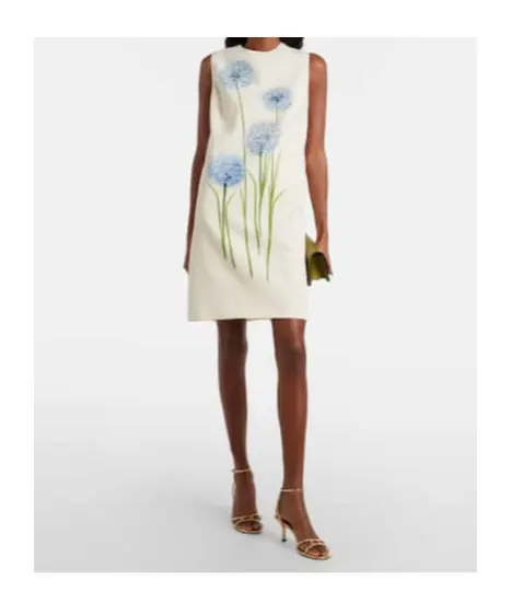 Oscar De La Renta Floral Wool-blend Minidress