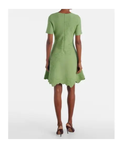Oscar De La Renta Ivy Cutout Embroidered Flared Minidress