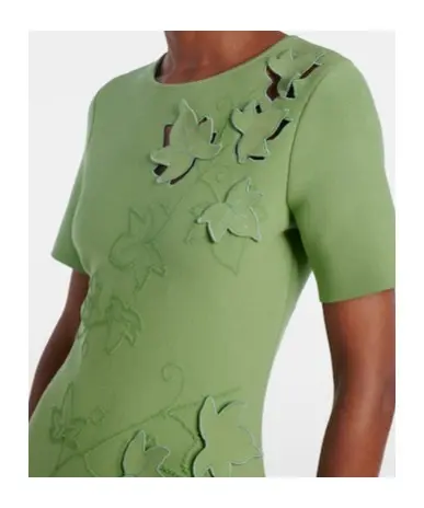Oscar De La Renta Ivy Cutout Embroidered Flared Minidress