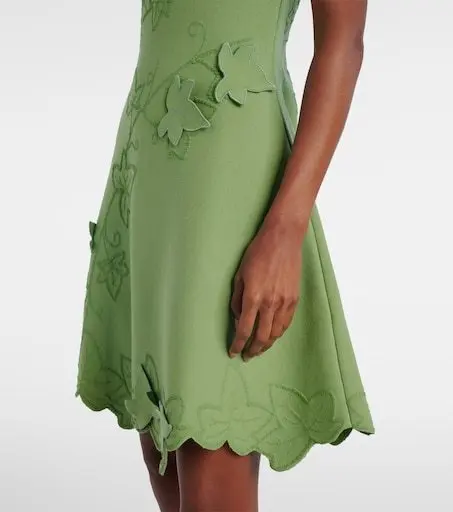 Oscar De La Renta Ivy Cutout Embroidered Flared Minidress
