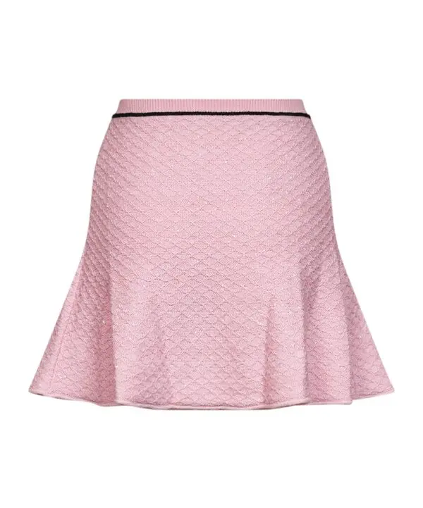 SELF-PORTRAIT Flower Knit Mini Skirt
